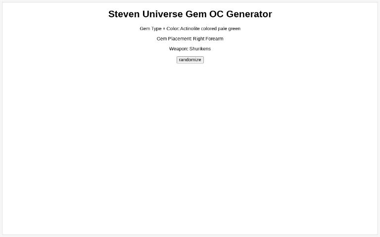 Steven Universe Gem OC Generator