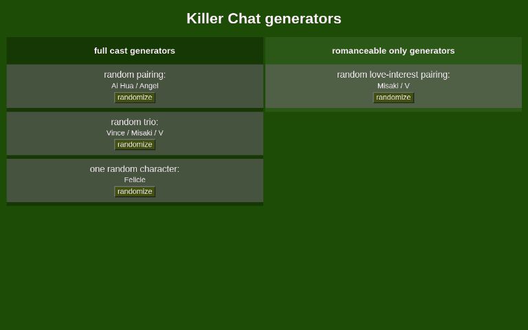 Killer Chat generators