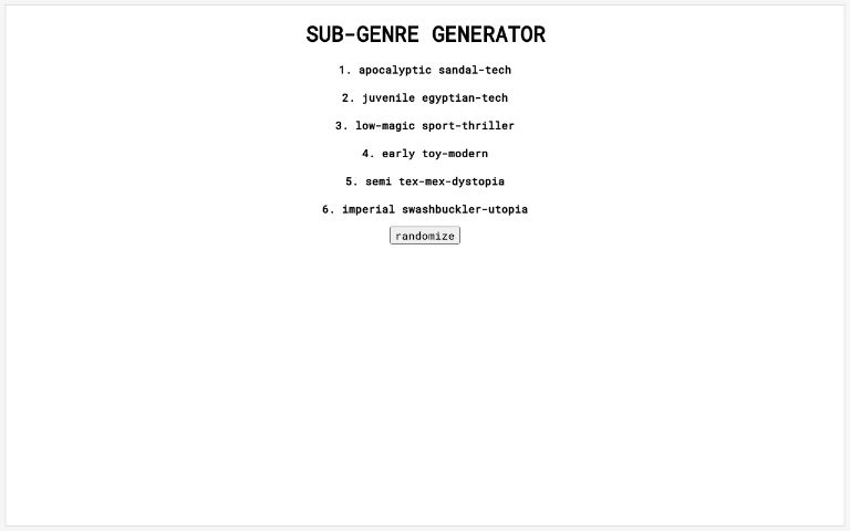 SUB-GENRE GENERATOR