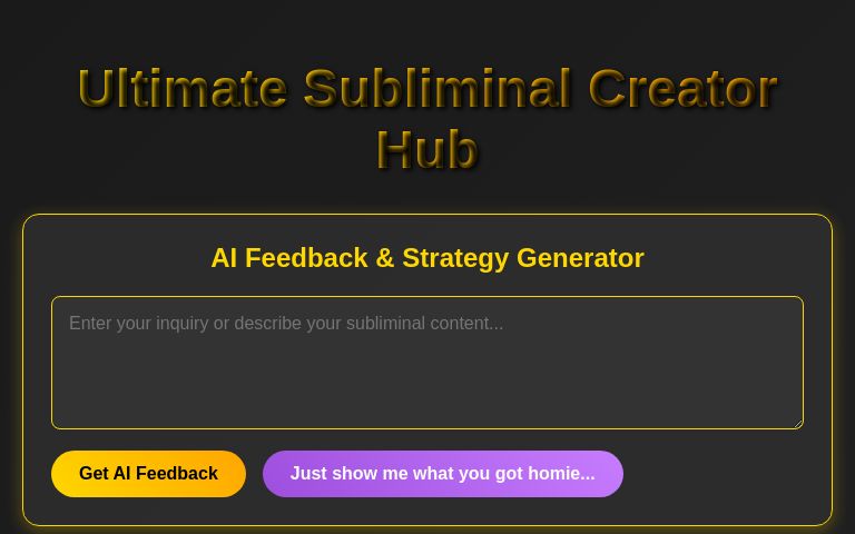 Ultimate Subliminal Creator Hub ― Perchance Generator