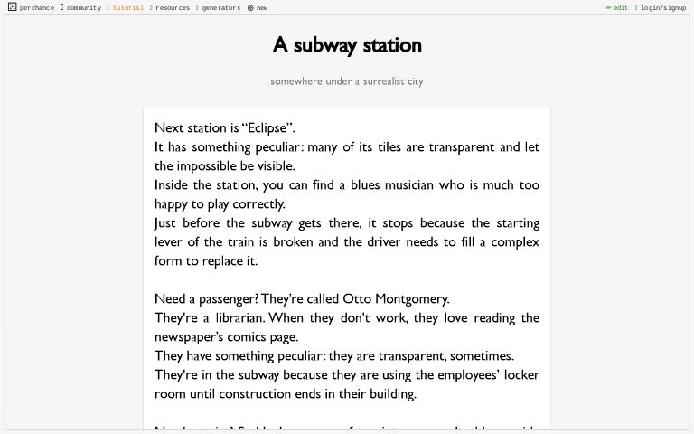 A subway station ― Perchance Generator