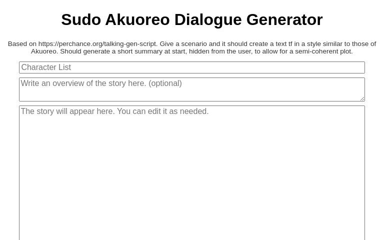 Sudo Akuoreo Dialogue Generator