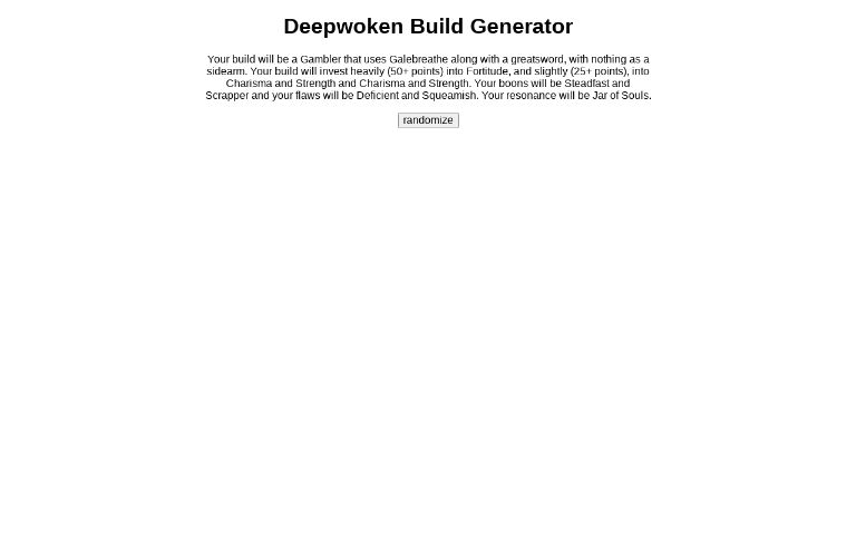 Deepwoken Build Generator