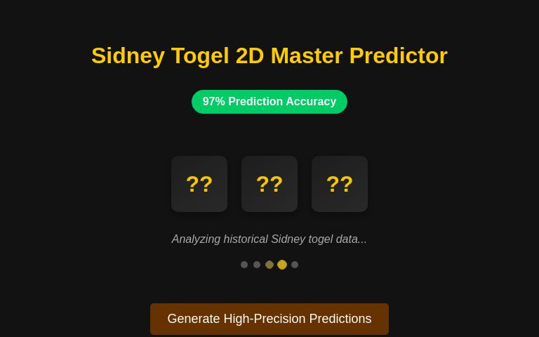 Sidney Togel 2D Master Predictor ― Perchance Generator