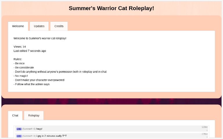 Summer's Warrior Cat Roleplay!