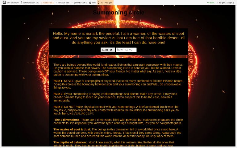 Summoning circle ― Perchance Generator