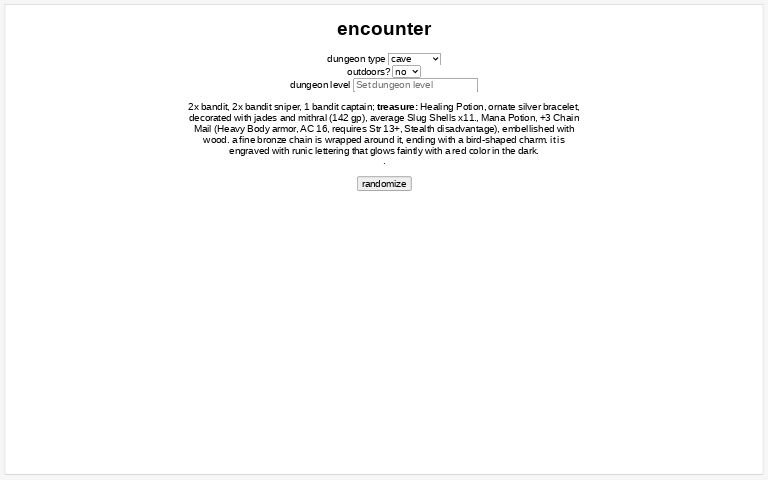 encounter ― Perchance Generator
