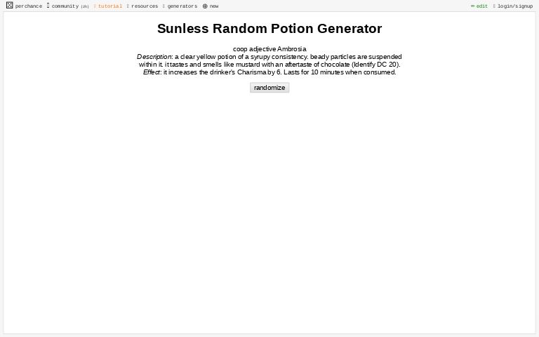 Sunless Random Potion Generator