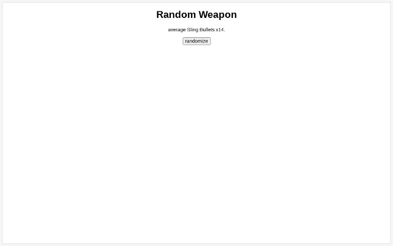 Random Weapon ― Perchance Generator