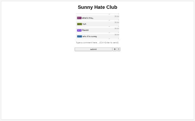 Sunny Hate Club ― Perchance Generator