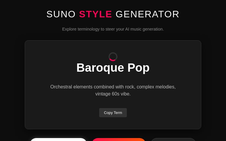 Suno Style Generator