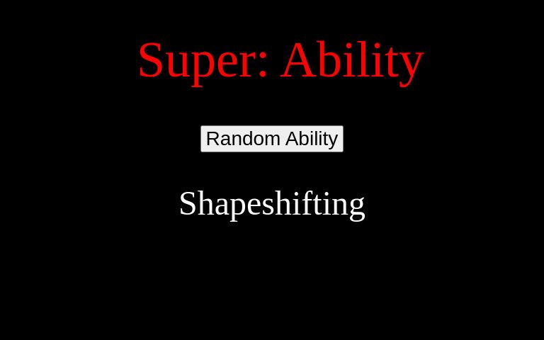 Super: Ability ― Perchance Generator