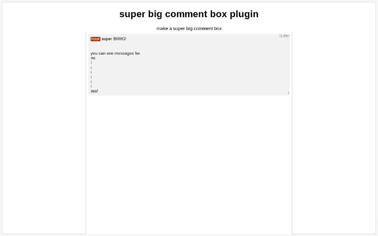 super big comment box plugin