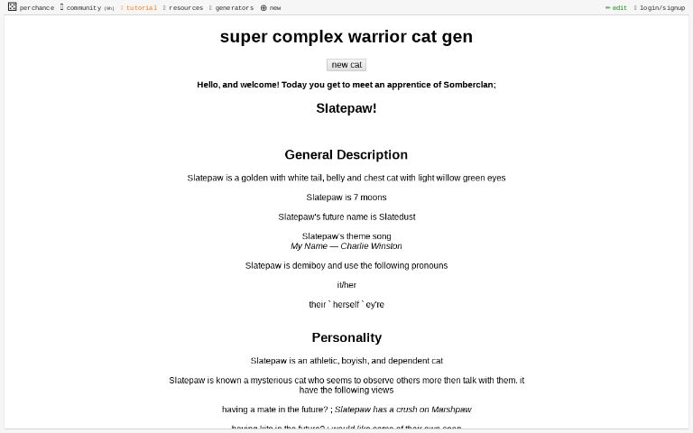 super complex warrior cat gen