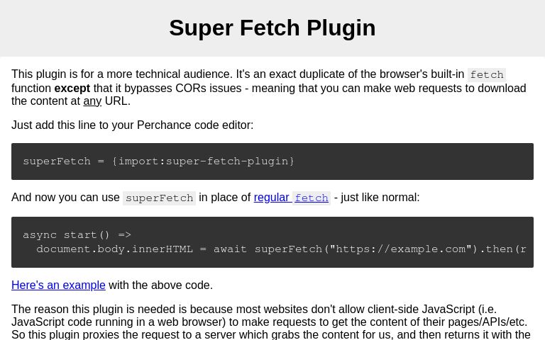 Super Fetch Plugin