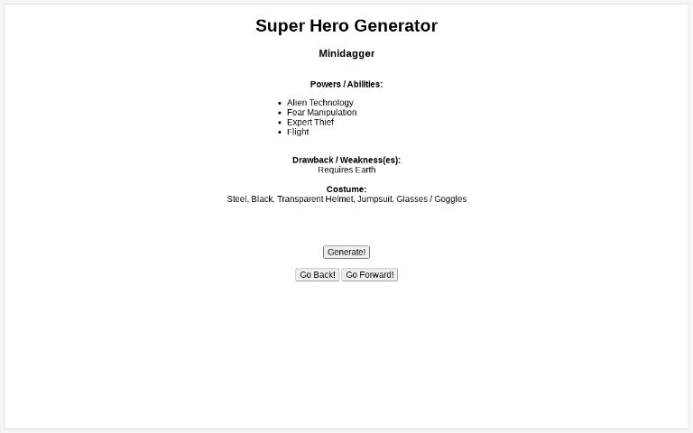 Super Hero Generator