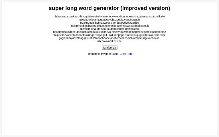 super long word generator (improved version)