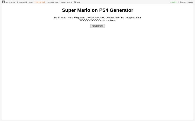Super Mario on PS4 Generator