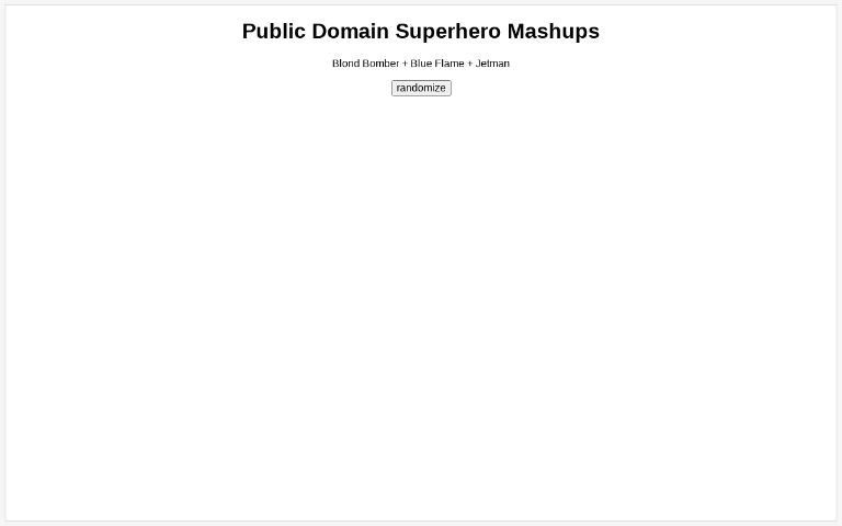 Public Domain Superhero Mashups ― Perchance Generator