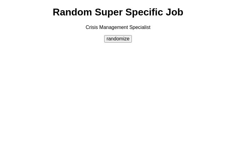 Random Super Specific Job ― Perchance Generator