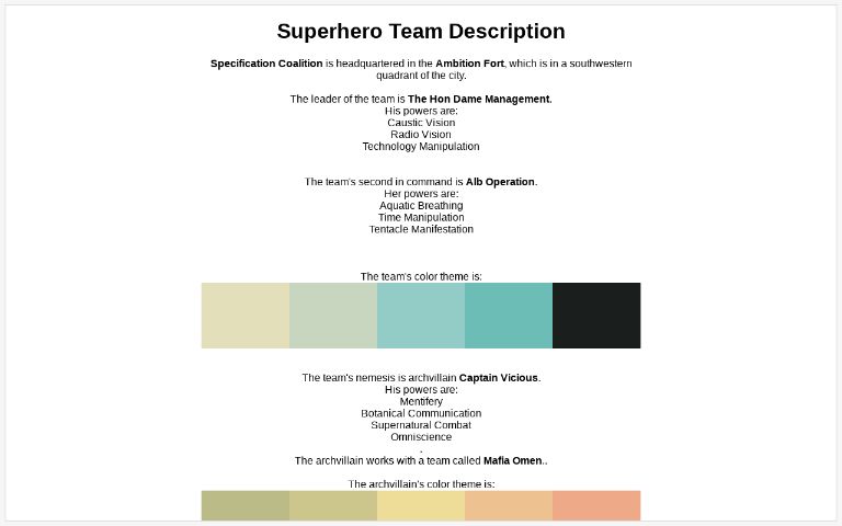 Superhero Team Description ― Perchance Generator