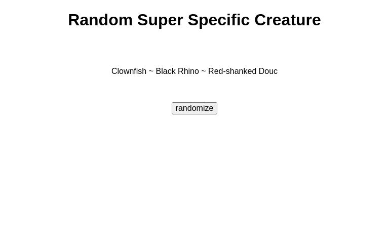 Random Super Specific Creature ― Perchance Generator