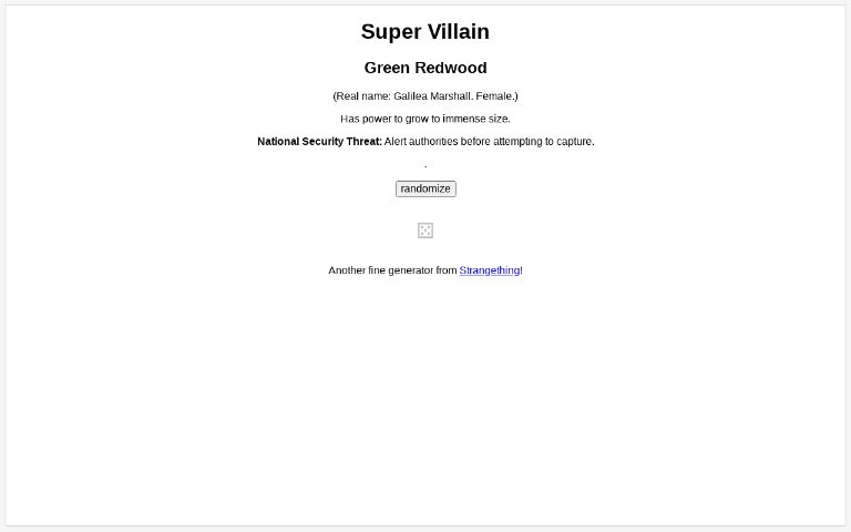 Super Villain Generator