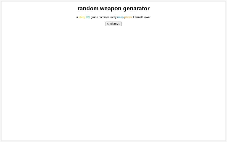 random weapon genarator ― Perchance Generator
