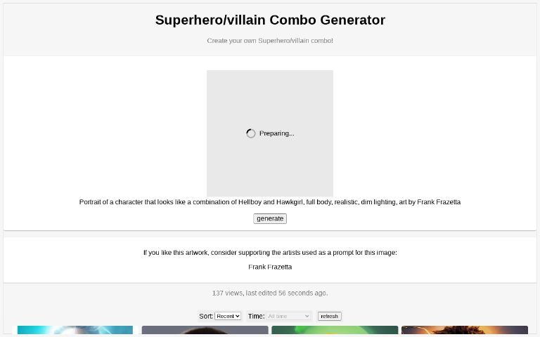 Superhero/villain Combo Generator