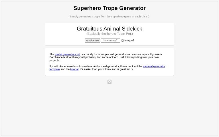 Superhero Trope Generator