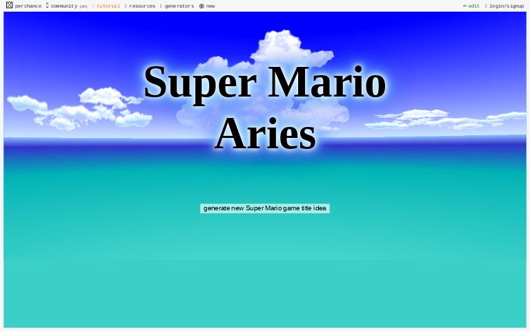 Super Mario * ― Perchance Generator
