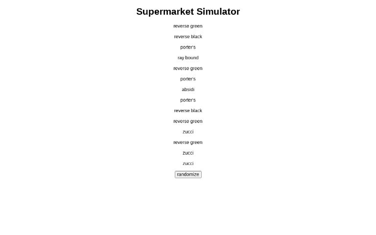 Supermarket Simulator ― Perchance Generator