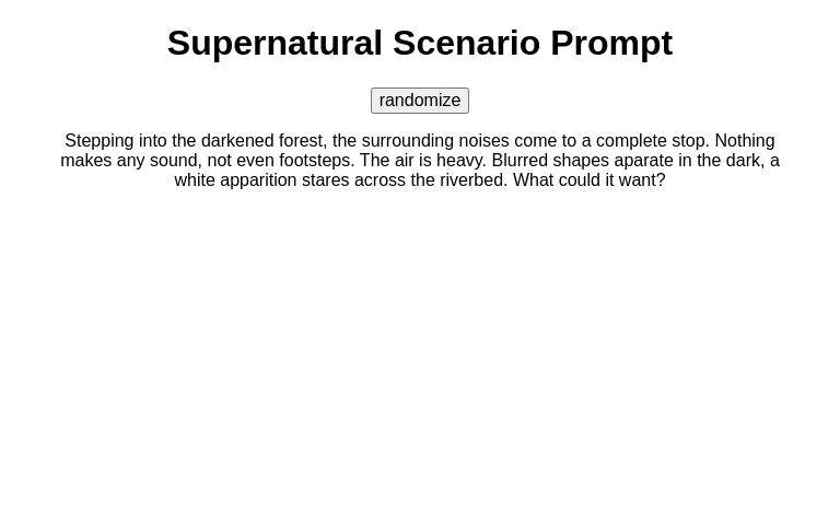 Supernatural Scenario Prompt ― Perchance Generator