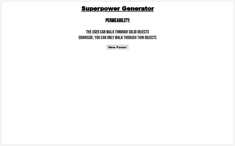 Superpower Generator