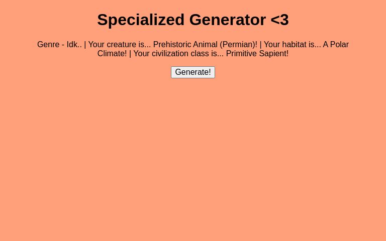 Specialized Generator