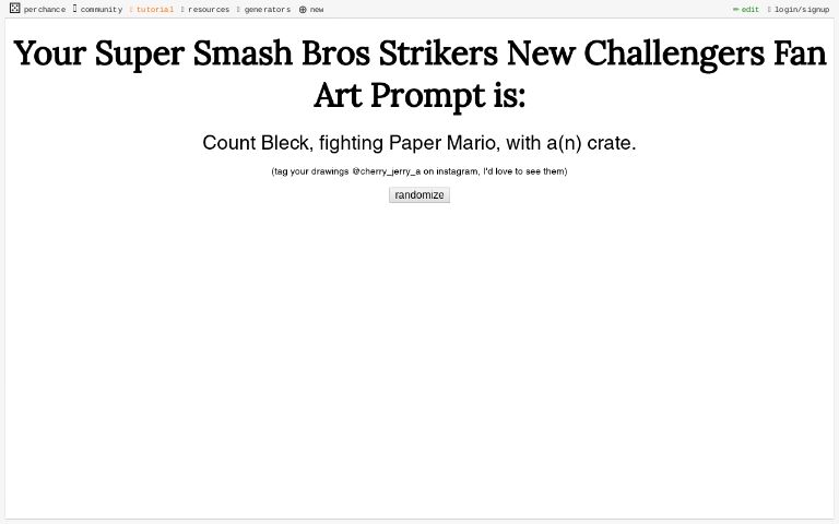 Your Super Smash Bros Strikers New Challengers Fan Art Prompt is ...