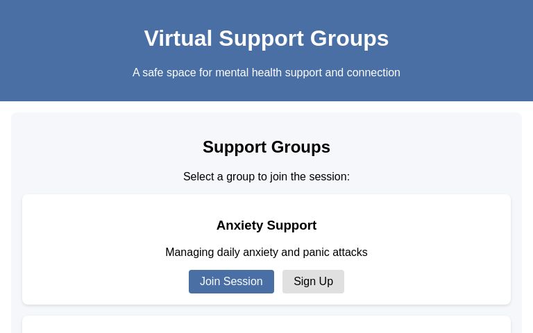 Virtual Support Groups ― Perchance Generator