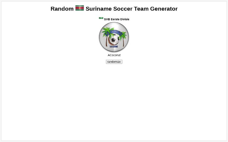 Random Suriname Soccer Team Generator