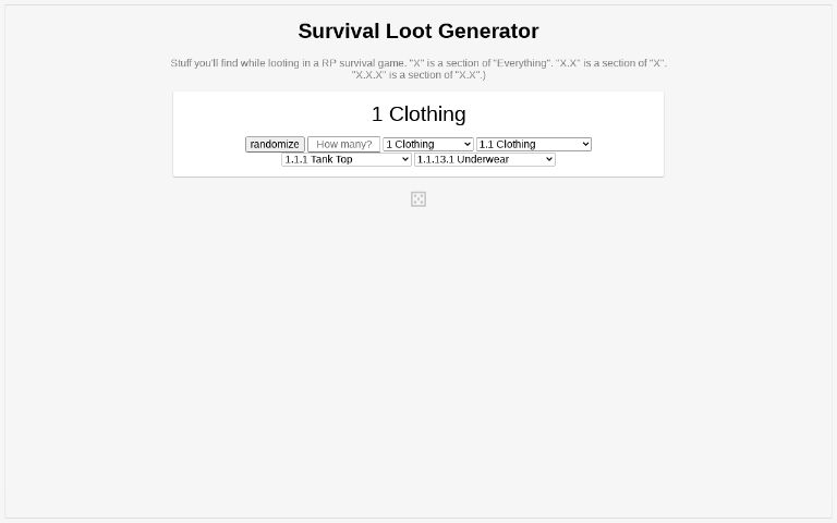 Survival Loot Generator