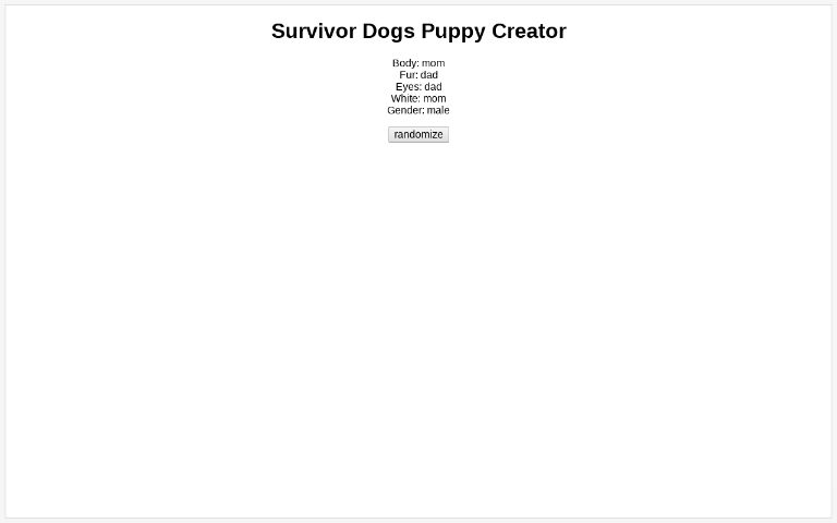 Survivor Dogs Puppy Creator ― Perchance Generator