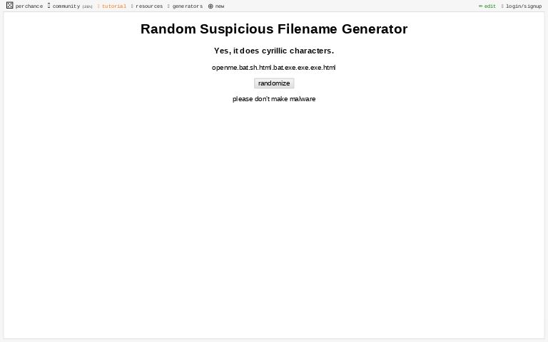 Random Suspicious Filename Generator