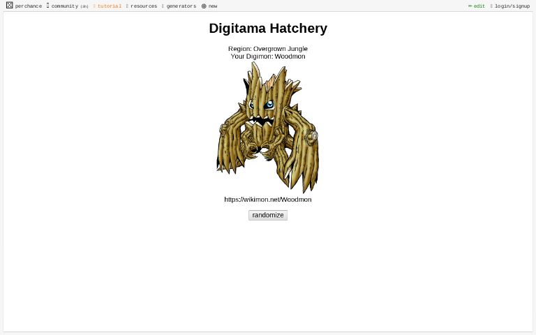 Digitama Hatchery ― Perchance Generator