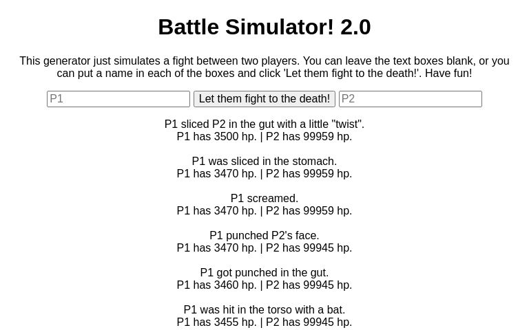 Battle Simulator! 2.0 ― Perchance Generator