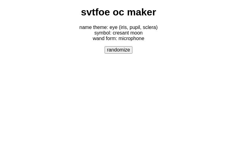 svtfoe oc maker ― Perchance Generator