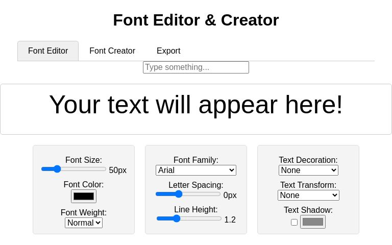 Font Editor & Creator ― Perchance Generator