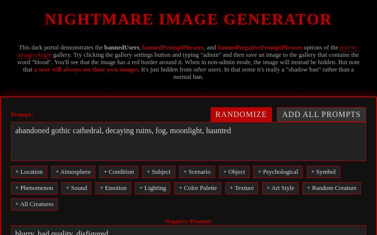 NIGHTMARE IMAGE GENERATOR