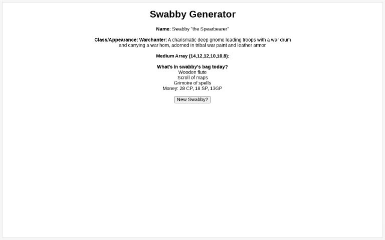 Swabby Generator