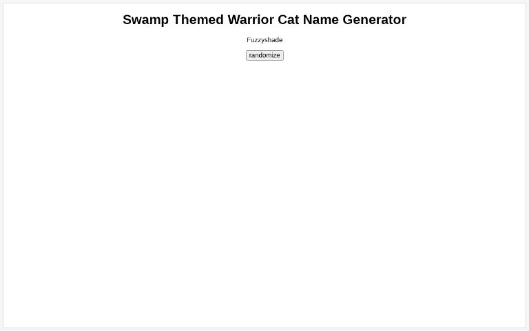 Swamp Themed Warrior Cat Name Generator