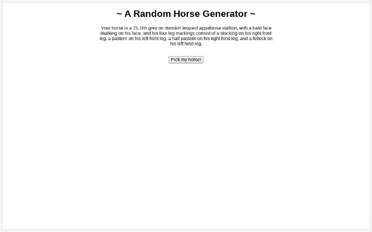 A Random Horse Generator