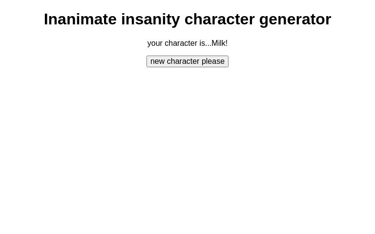 Inanimate insanity character generator
